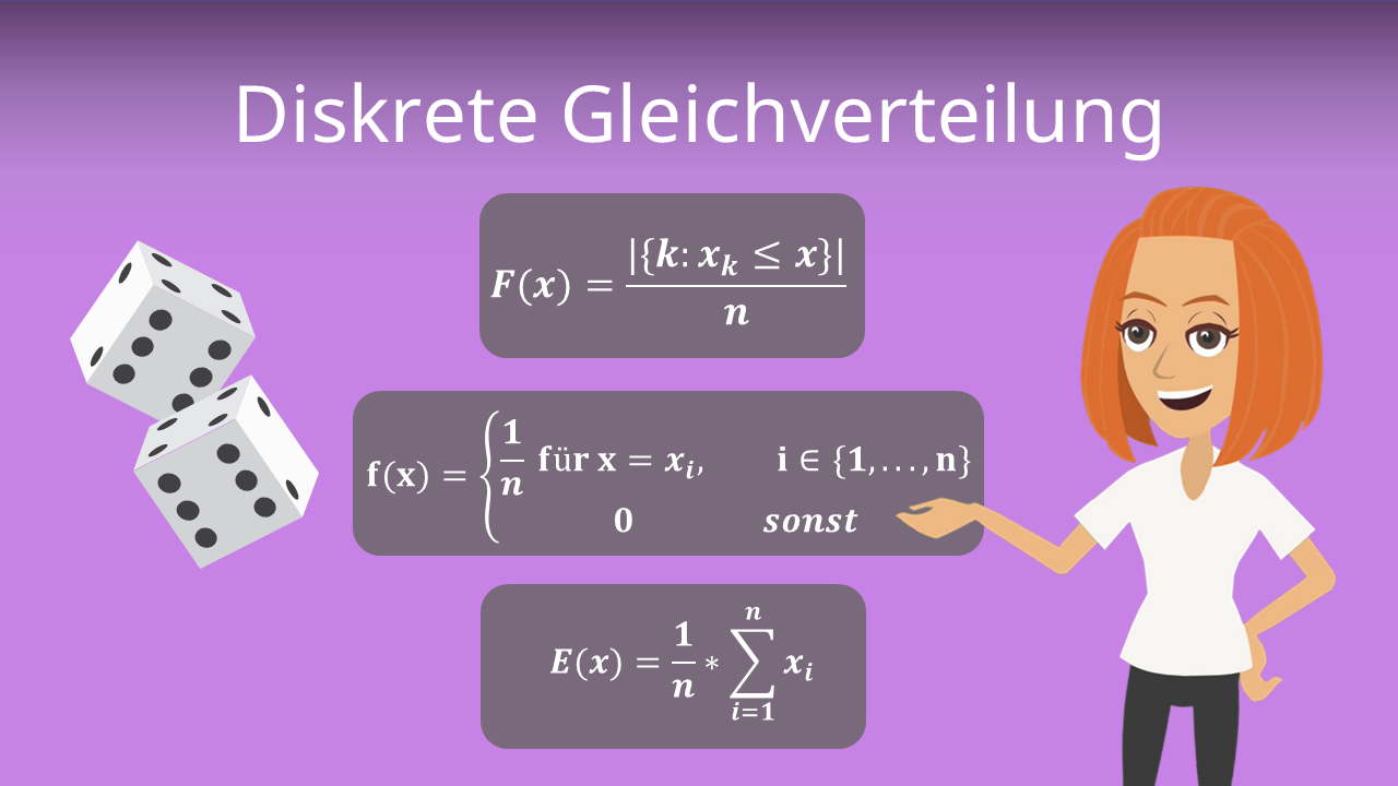 Gleichverteilung • Einfach erklärt: diskret und stetig · [mit Video]