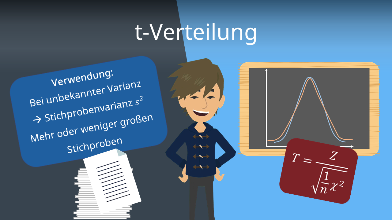 t Verteilung: Beispielrechnung mit Tabelle · [mit Video]